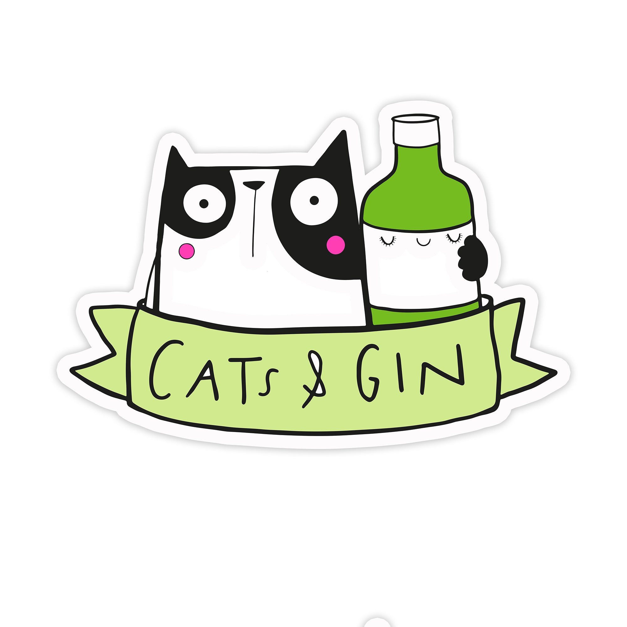 Cats and gin sticker – Hofficraft